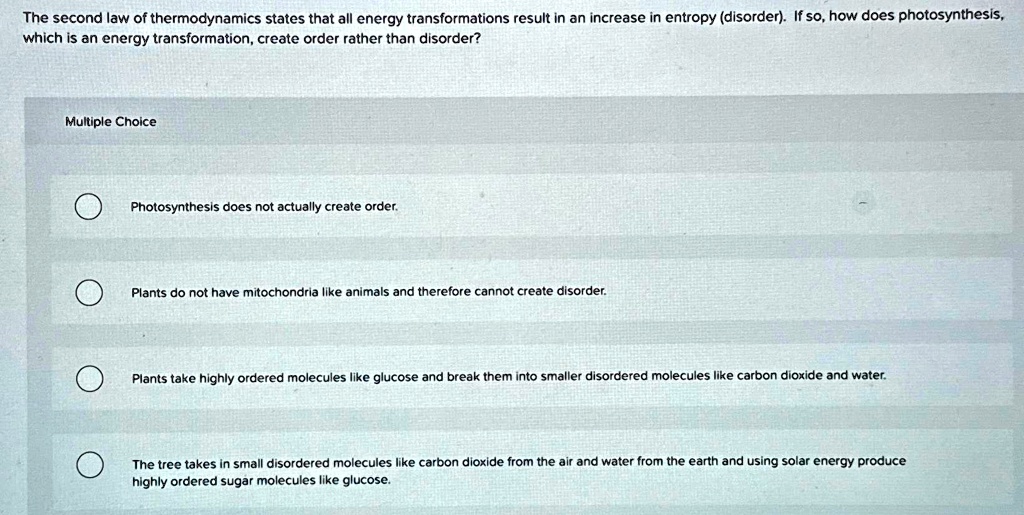 SOLVED: The second law of thermodynamics states that all energy ...