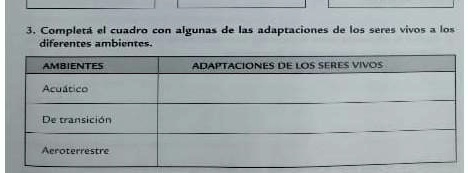 SOLVED: necesito ayuda por favorrrrrrr Complera cuadro con algunas de ...