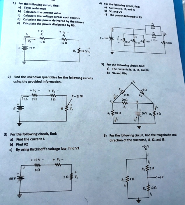 SOLVED: For the following circuit, find: a) Total resistance b) Calculate the current value c ...