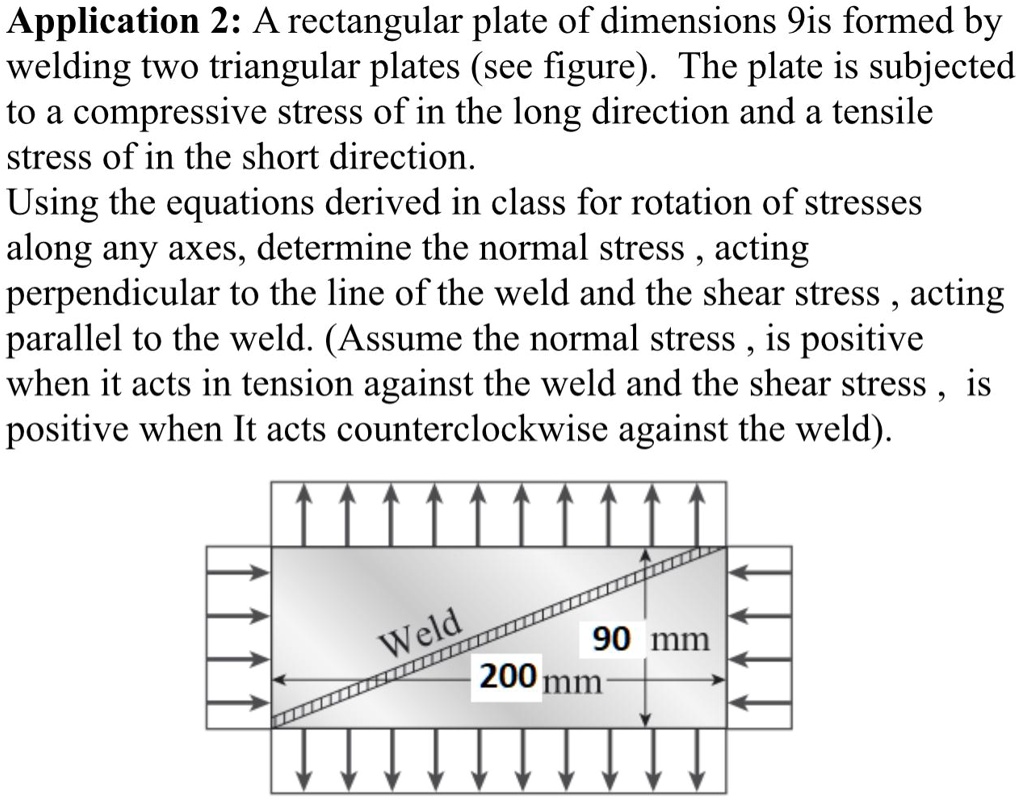 Application 2: A rectangular plate of dimensions 9is formed by welding ...