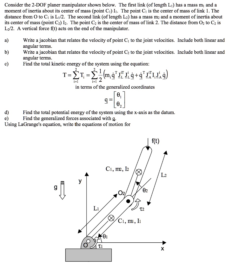 Consider the 2-DOF planer manipulator shown below. The first link (of ...