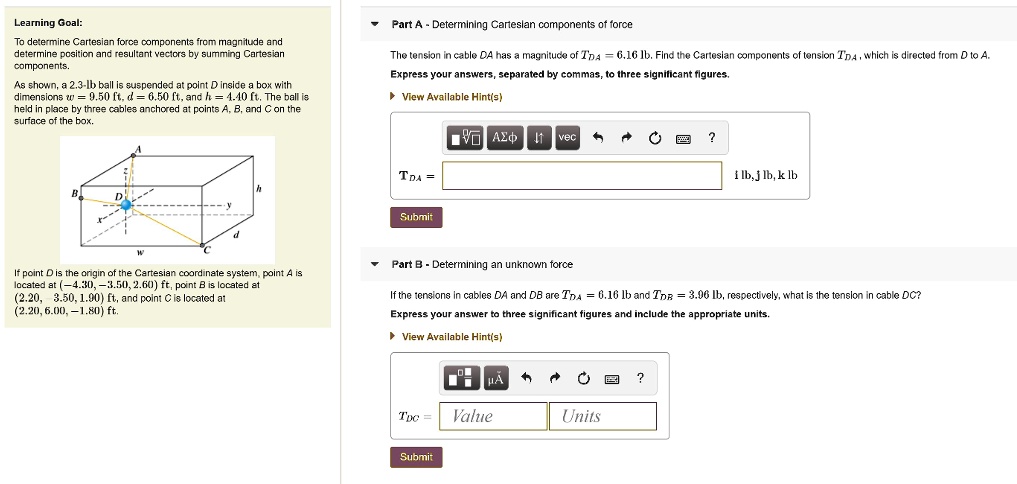 SOLVED: Learning Goal: Part A - Determining Cartesian components of ...