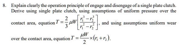 8. Explain clearly the operation principle of engage and disengage of a ...