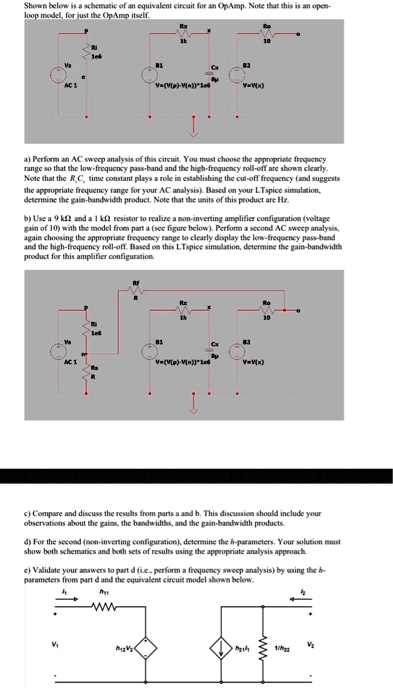 SOLVED: Shown below is a schematic loop model for just the OpAmp itself ...