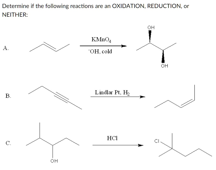 SOLVED: Determine if the following reactions are an OXIDATION ...