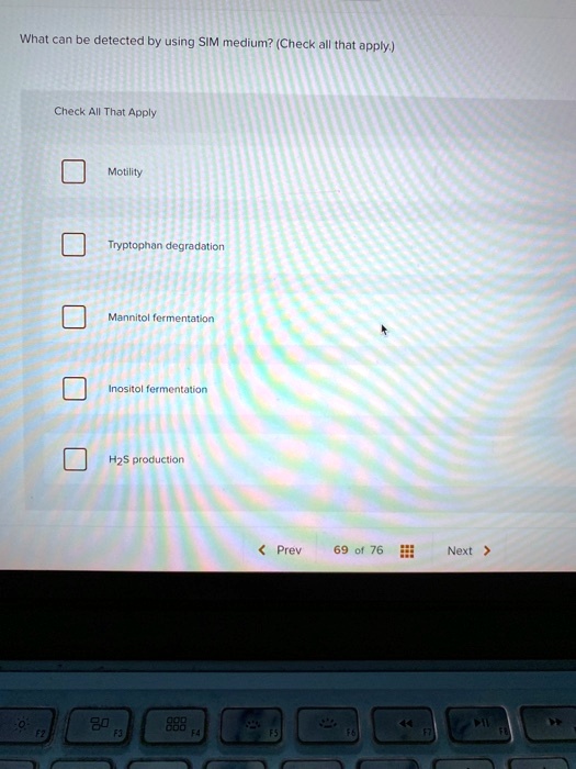 What can be detected by using SIM medium? (Check all that apply) Check ...