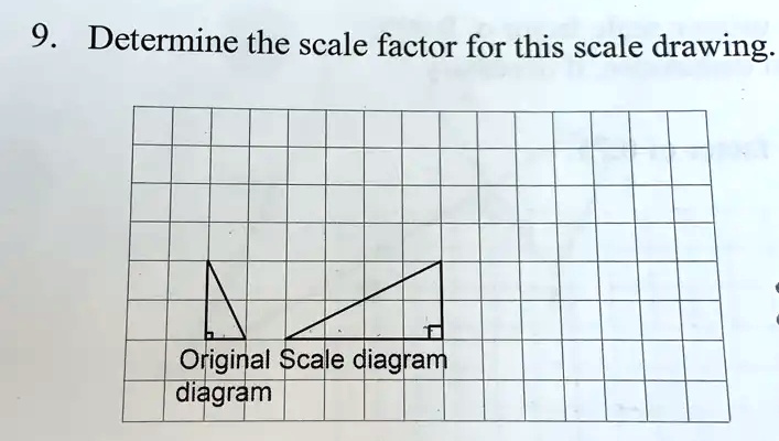 SOLVED: 9 Determine the scale factor for this scale drawing: Original ...