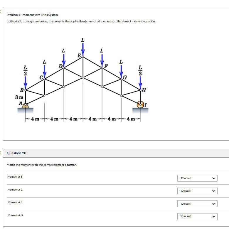 SOLVED: Problem 5 - Moment with Truss System In the static truss system ...