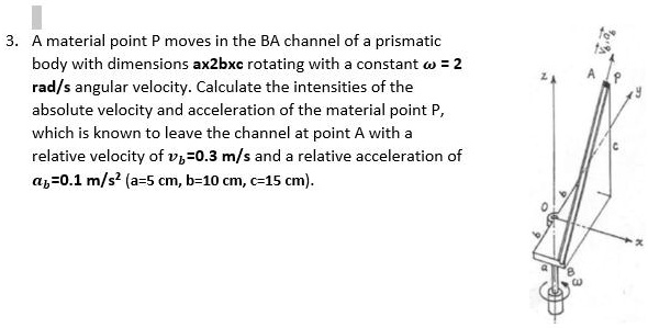 SOLVED: A material point moves in the BA channel of a prismatic body ...