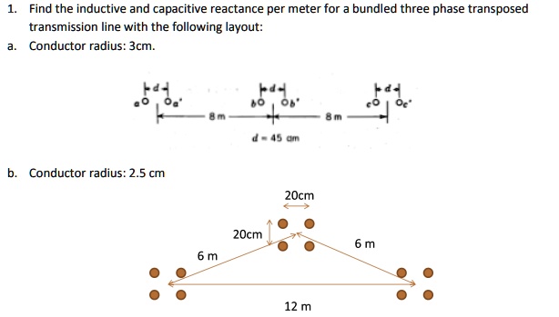 SOLVED: Find the inductive and capacitive reactance per meter for a bundled three-phase ...