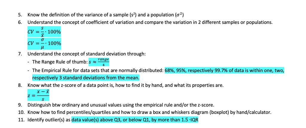 know the definition of the variance of a sample s2 and a population 02 ...