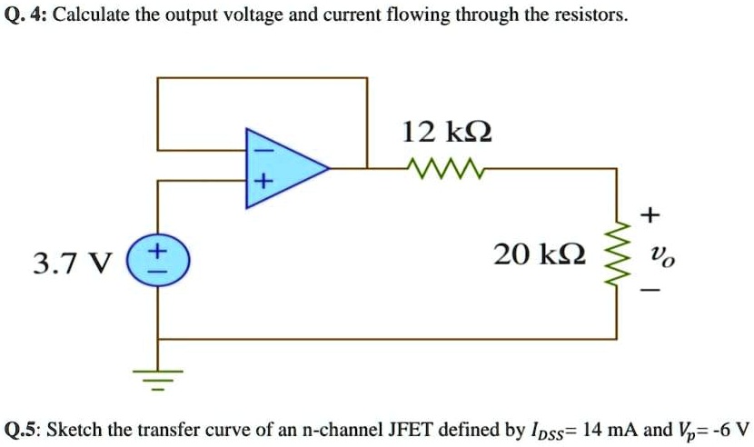 SOLVED: Q. 4: Calculate the output voltage and current flowing through ...