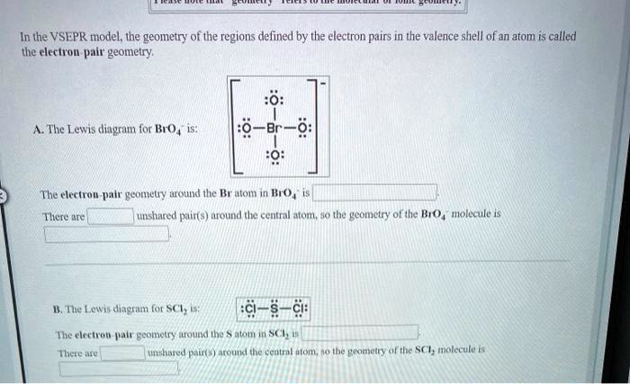 in the vsepr model the geometry of the regions defined by the electron ...