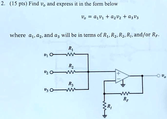 2. 15 pts Find v and express it in the form below Vo = aV1 + aV2 + aV3 ...