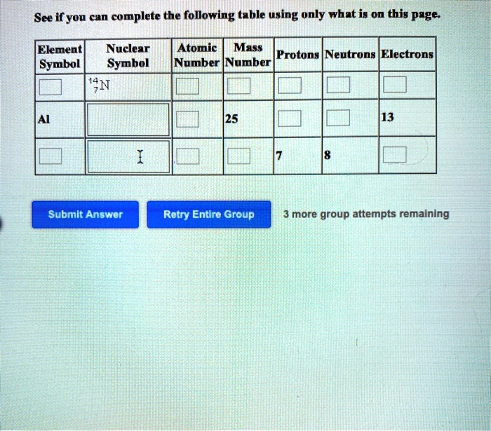 Solved See If You Can Complete The Following Table Using Only What Is On This Page Element 2384