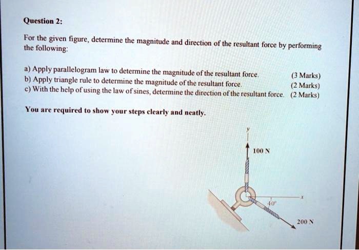 question 2 for the given figure determine the magnitude and direction of the the following ...