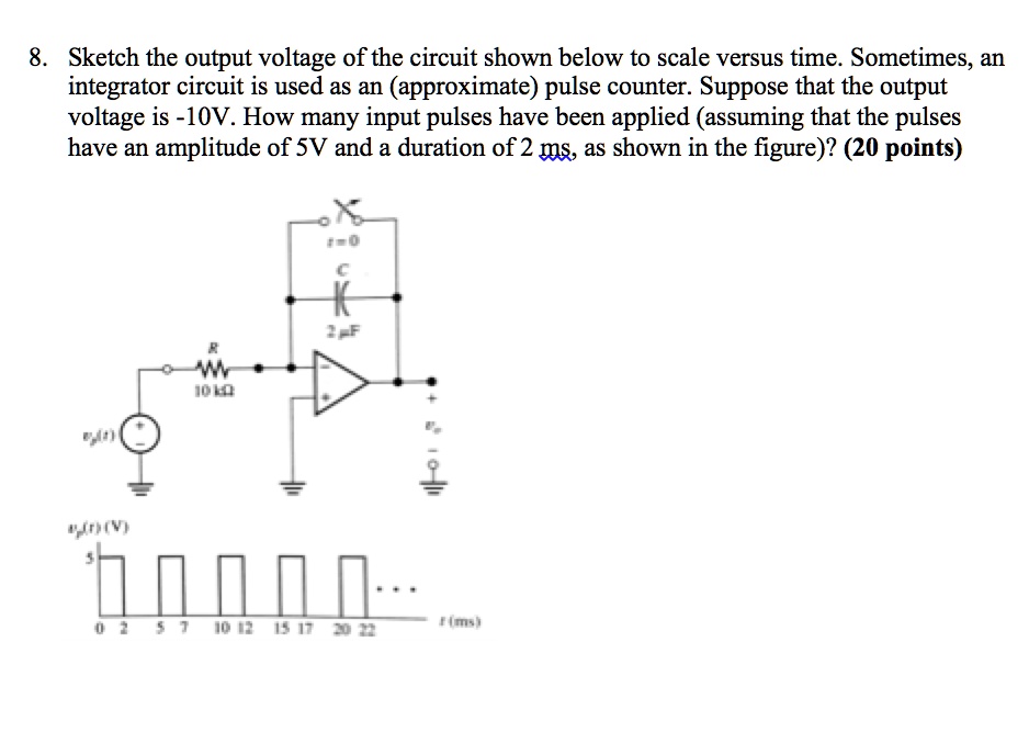 SOLVED: 8. Sketch the output voltage of the circuit shown below to scale versus time. Sometimes ...