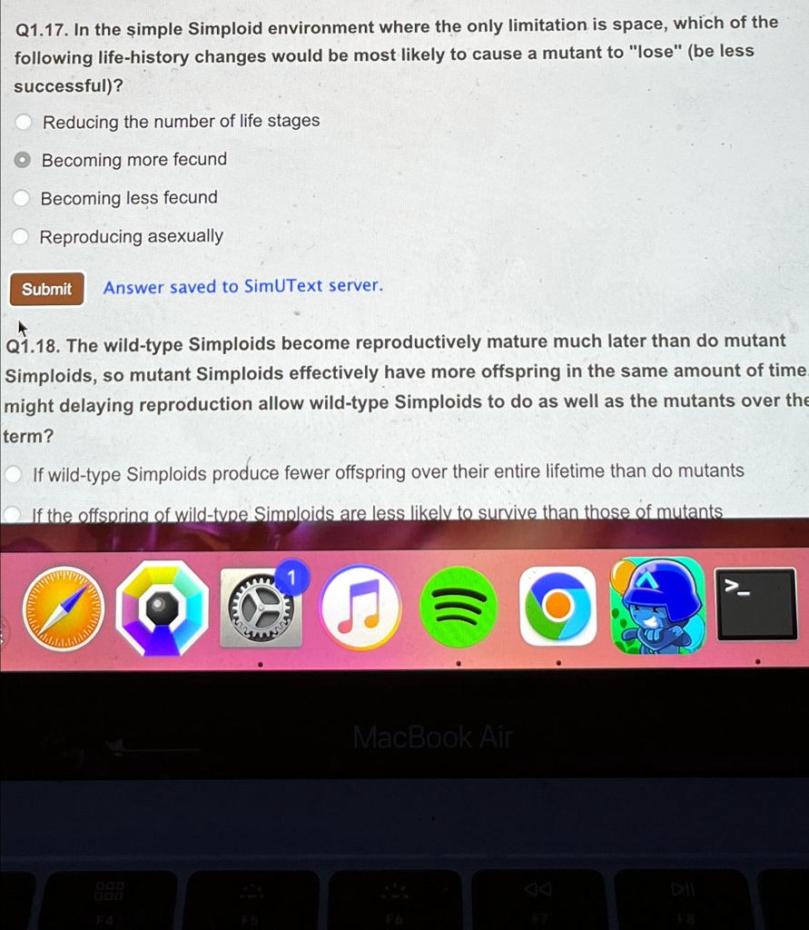 q117 in the simple simploid environment where the only limitation is ...