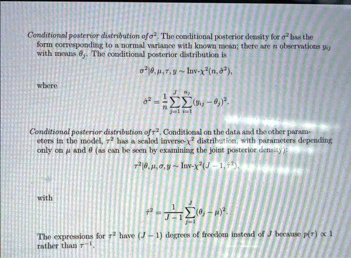 SOLVED: Texts: Conditional maximization for the hierarchical normal model: Show that the ...