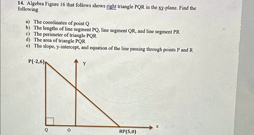 14. Algebra Figure 16 that follows shows right triangle PQR in the xy ... 14. Algebra Figure 16 that follows shows right triangle PQR in the xy ...