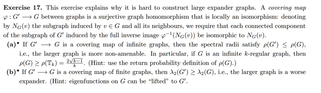 SOLVED: Exercise 17. This exercise explains why it is hard to construct ...