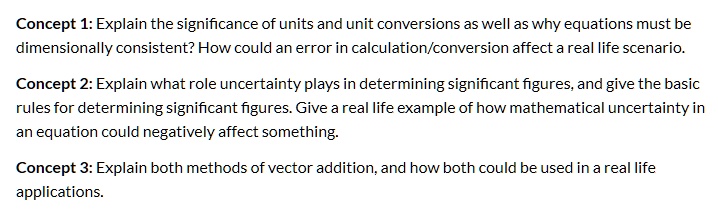 concept 1 explain the significance of units and unit conversions as ...