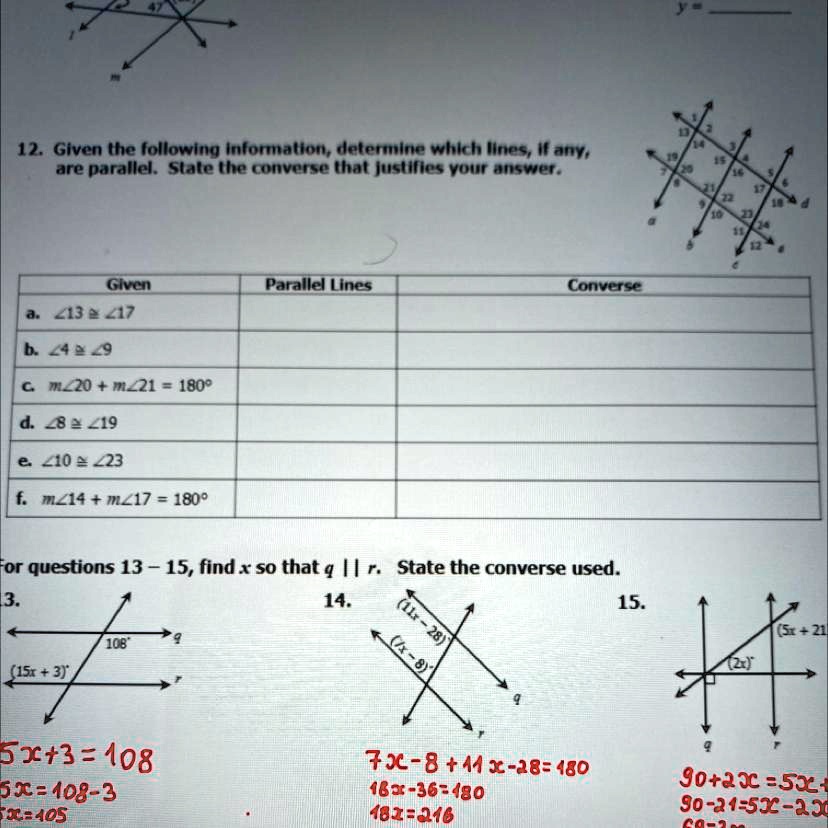 12 given the following information determine which lines if any are ... 12 given the following information determine which lines if any are ...