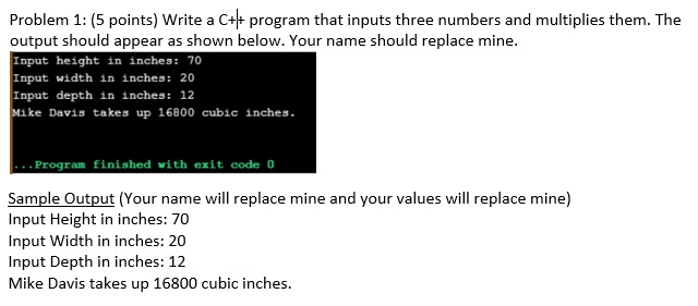 Solved Problem 1 5 Points Write A C Program That Inputs Three 5780