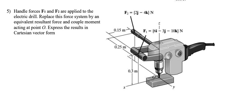 5 Handle Forces F1 And F2 Are Applied To The Electric Drill Replace This Force System By An