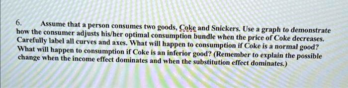 assume that person consumes two goods coke and snickers use graph to ...