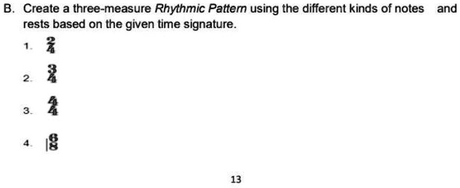 create a three measure rhythmic pattern using the different kinds of ...