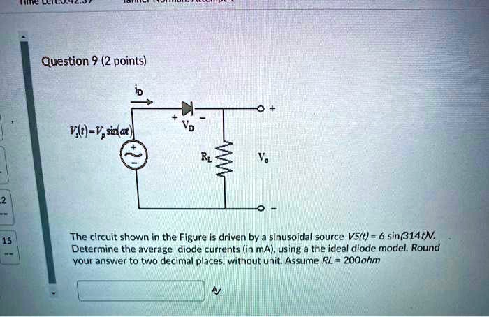 V(r) = V * sin(a) The circuit shown in the Figure is driven by a sinusoidal source VS(t) = 6 ...