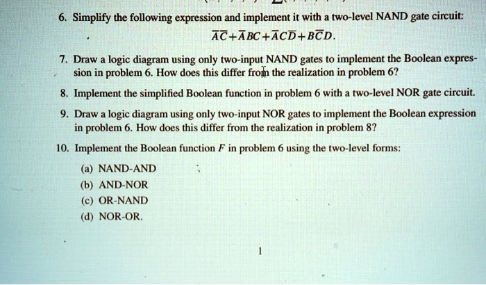6. Simplify the following expression and implement it with a...