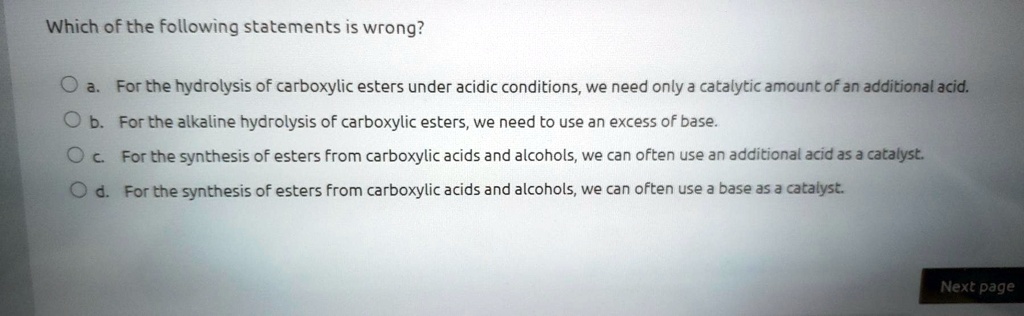 SOLVED: Which ofthe following statements is wrong? For the hydrolysis ...