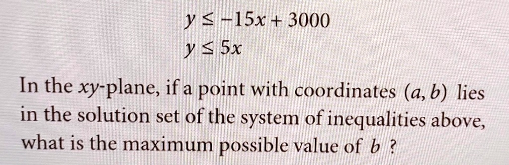 In the xy-plane, if a point with coordinates (ab) lies in the solution ...