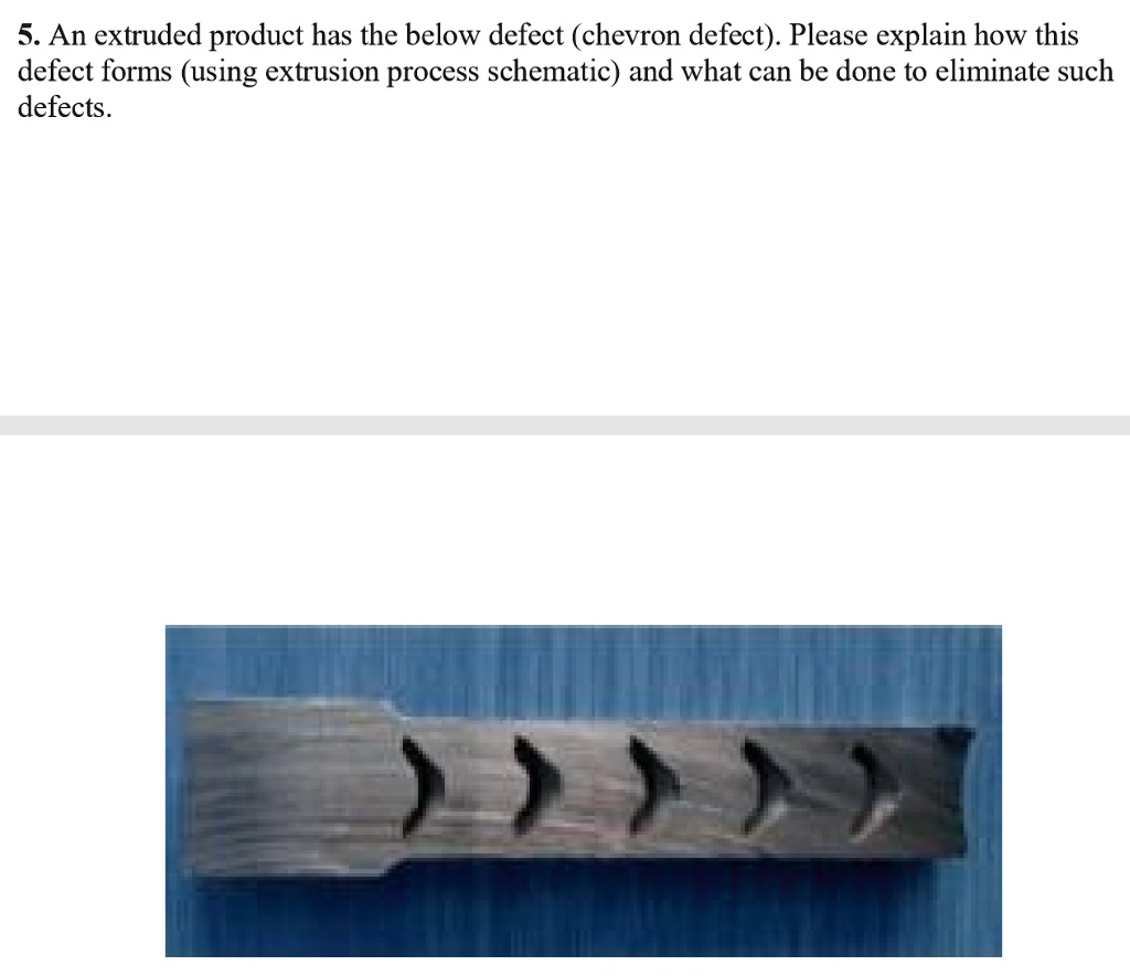 5. An extruded product has the below defect (chevron defect). Please ...