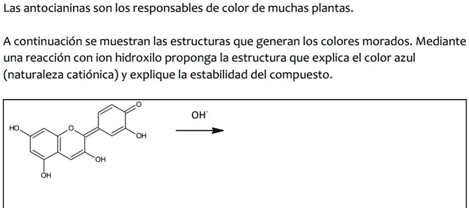SOLVED: Las antocianinas son los responsables del color de muchas ...