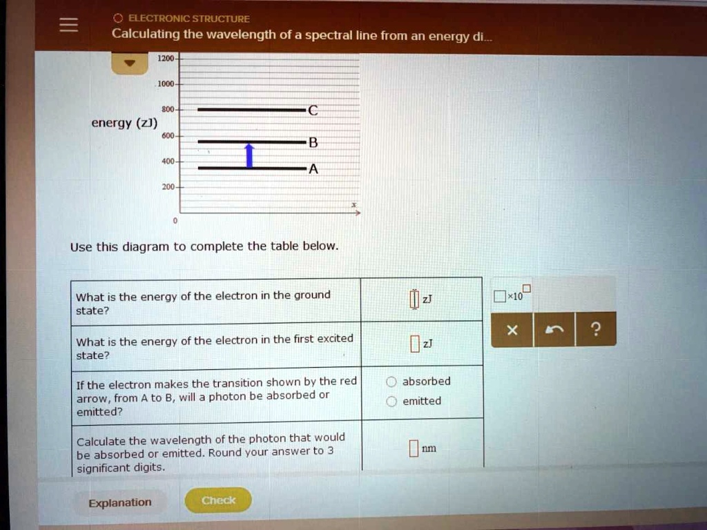 electronic structure calculating the wavelength of a spectral line from ...