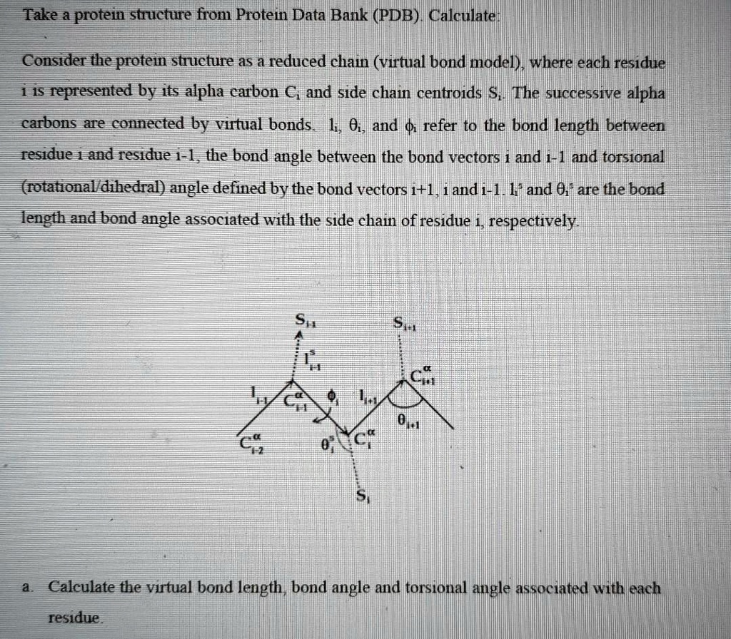 take a protein structure from protein data bank pdb calculate consider ...
