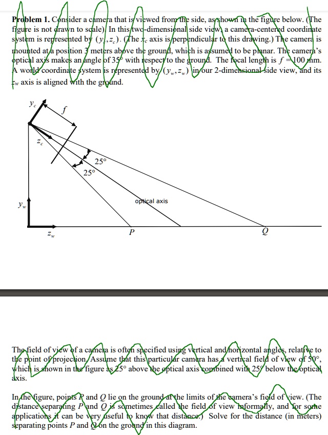SOLVED: Problem 1. Consider a camera that is viewed from the side, as ...