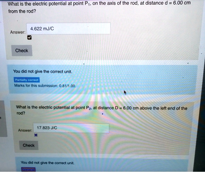 SOLVED: What is the electric potential at point P,, on the axis of the ...