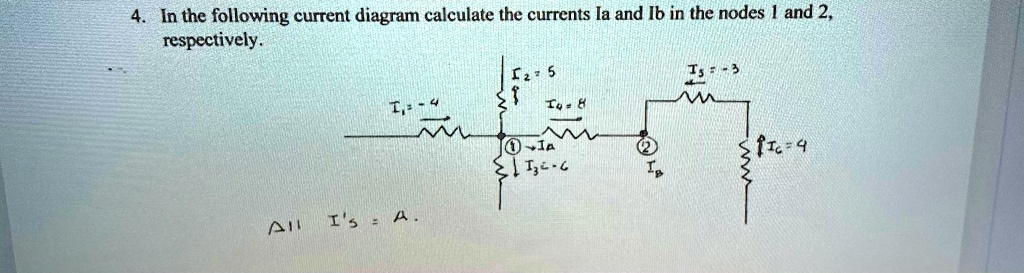 in the following current diagram calculate the currents ia and ib in ...