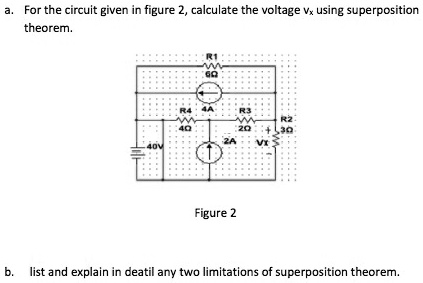 a. For the circuit given in figure 2, calculate the voltage vx using superposition theorem. b ...