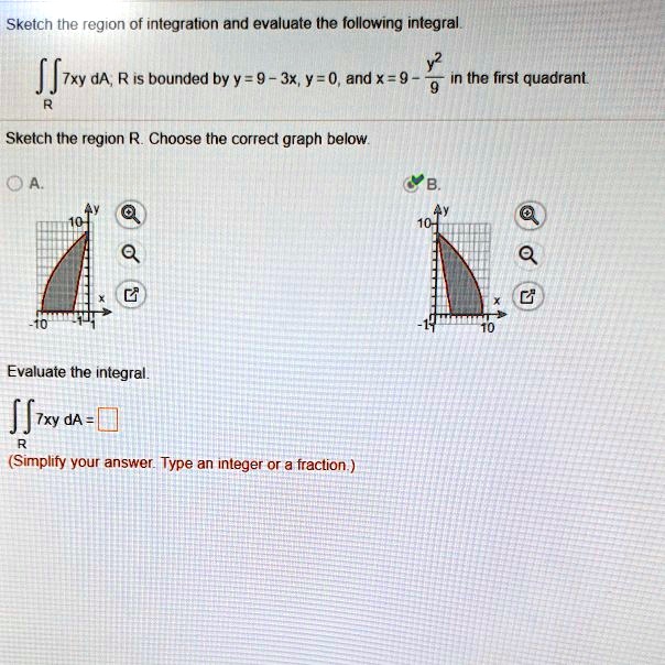 SOLVED: Sketch the region of integration and evaluate the following integral SJixy dA, R is ...