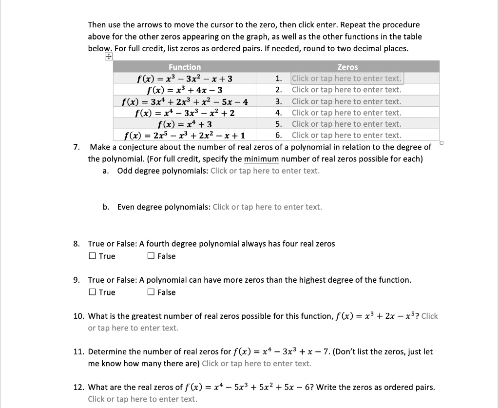 SOLVED: Then use the arrows to move the cursor to the zero, then click ...