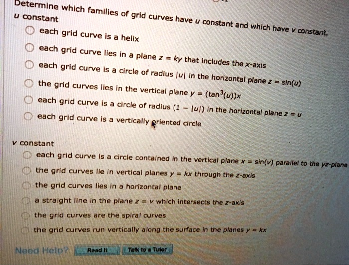 determine which families constant of grid curves have constant and ...