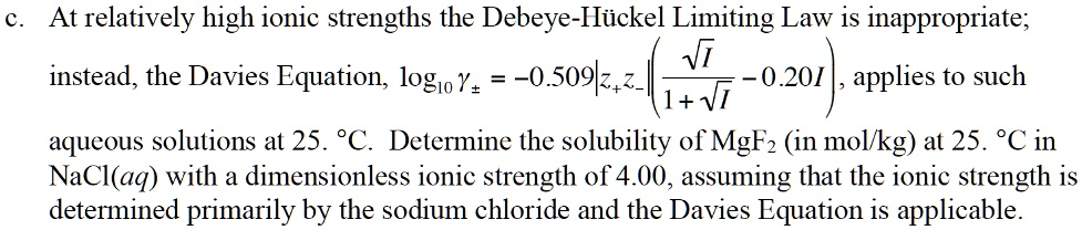 SOLVED: The solubility product for MgF2 in water at 25 Â°C is Ksp = 5. ...