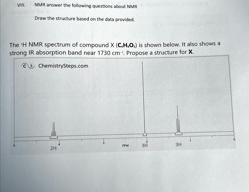 viii nmr answer the following questions about nmr draw the structure ...