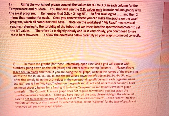 [GET ANSWER] 1) Using the worksheet please convert the values for %T to ...