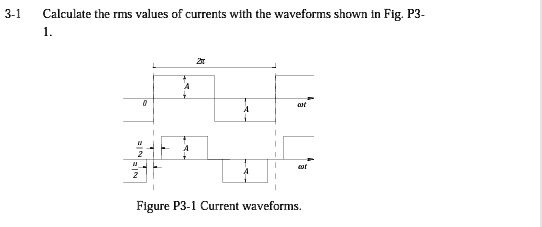 3-1 Calculate the rms values of currents with the waveforms shown in ...